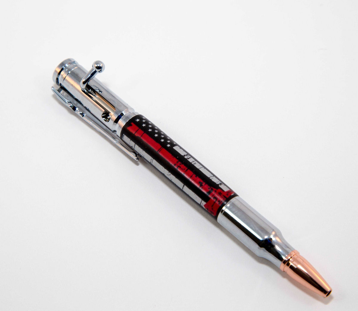 Bolt Action Ballpoint Pen - Red Line -Chrome - 3 Gen Pen Company – 3 ...